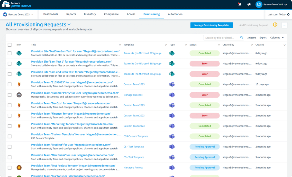 Microsoft 365 Governance mit Rencore - amexus®